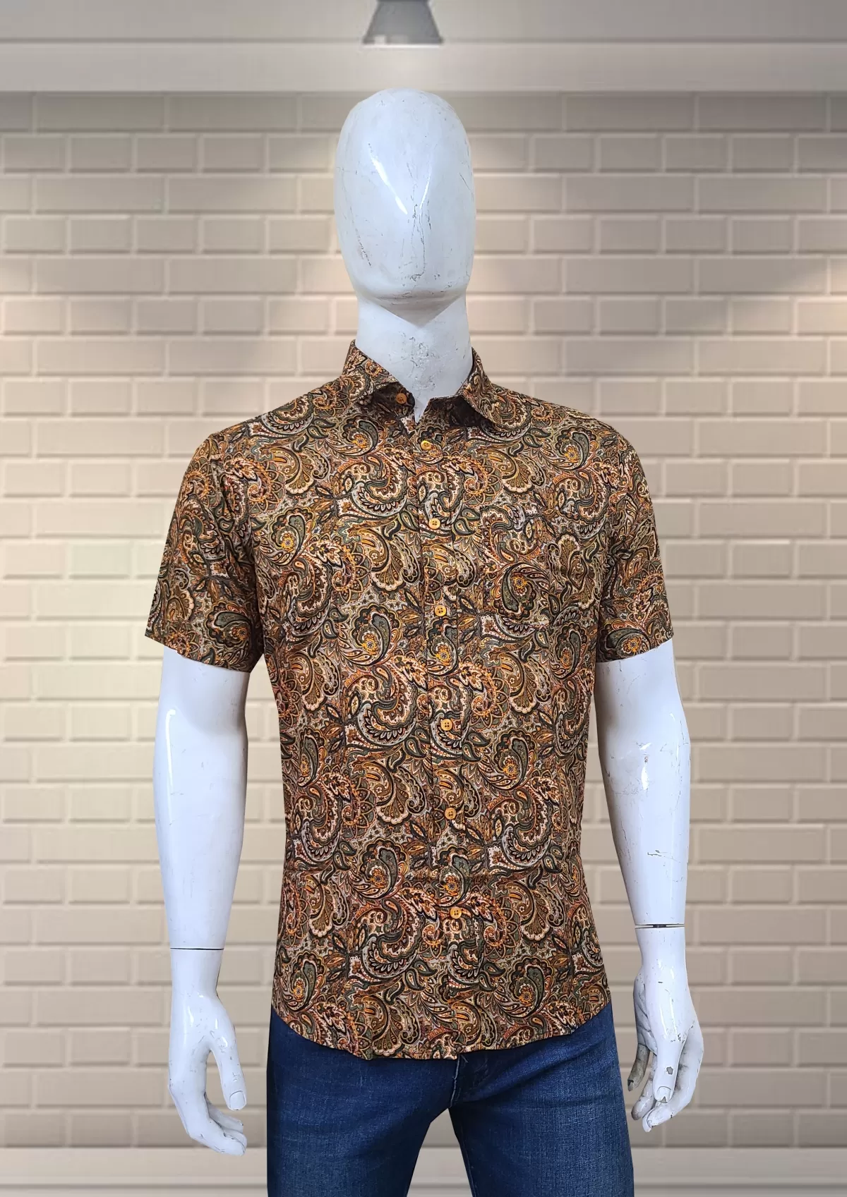 Men’s Cotton Printed Half Shirt