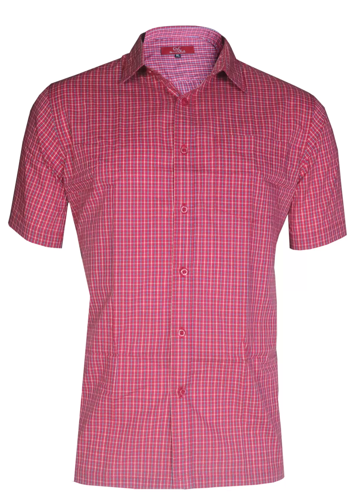 Men’s Cotton Check Half Shirt
